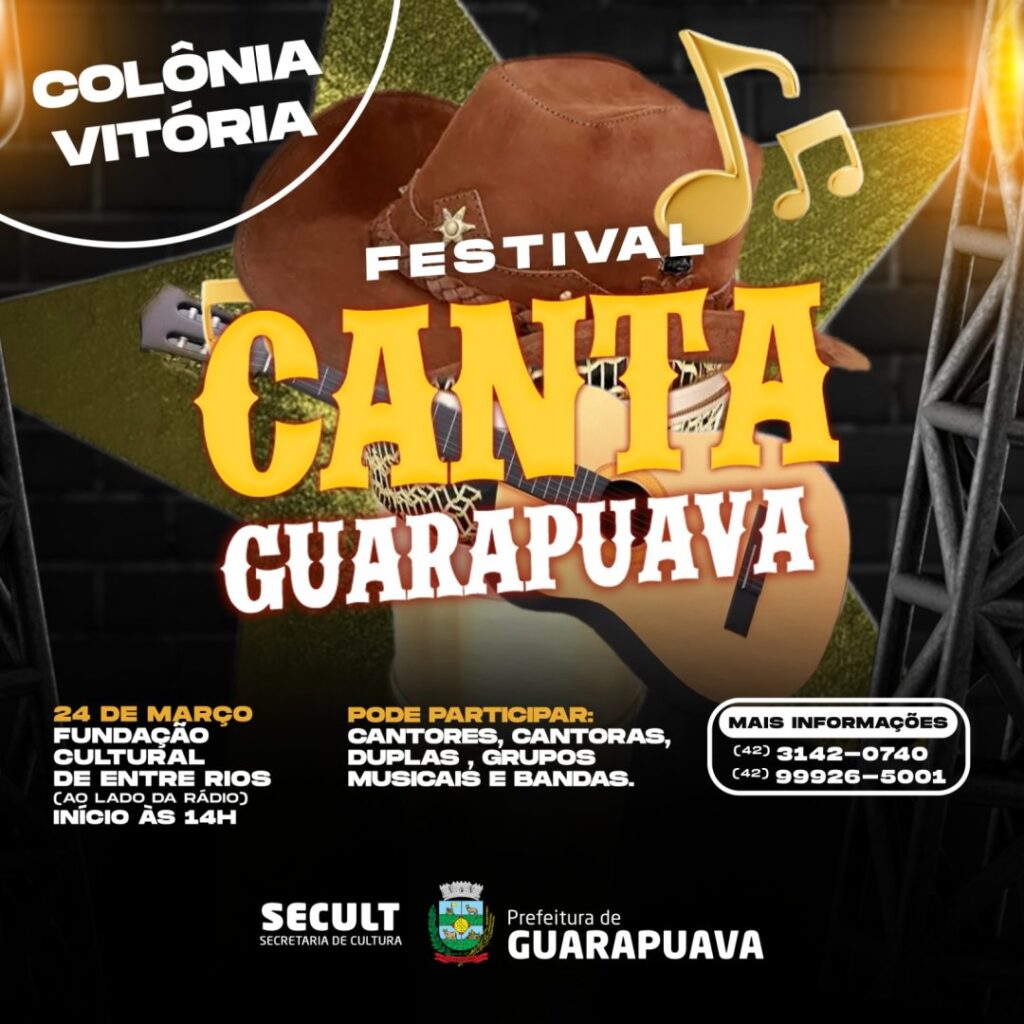 Quarta edição do Canta, Guarapuava será neste domingo, em Entre Rios